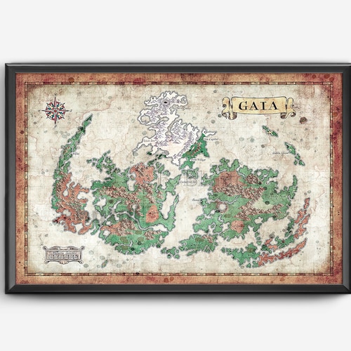 Map of Gaia From Final Fantasy VII World Map Final Fantasy - Etsy