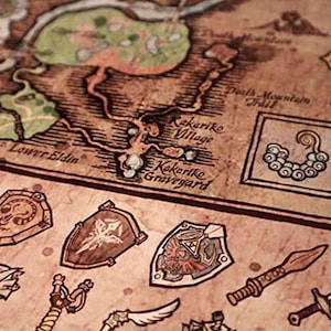 Map of Hyrule From Legend of Zelda, Twilight Princess - English or ...