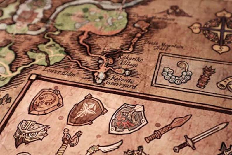 Map of Hyrule From Legend of Zelda Twilight Princess - Etsy