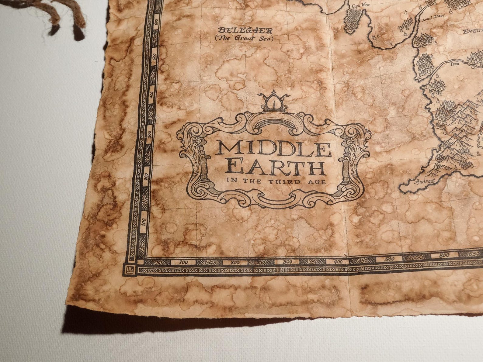 Map of Middle Earth, Aged by Hand, 11x17 or 13x19, Roll-up or Fold Up ...