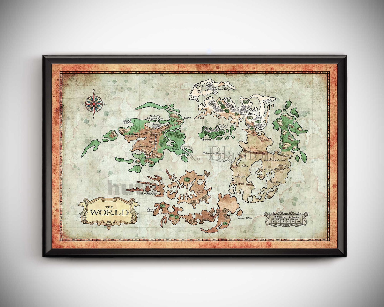Map of the World From Final Fantasy VIII World Map Final | Etsy