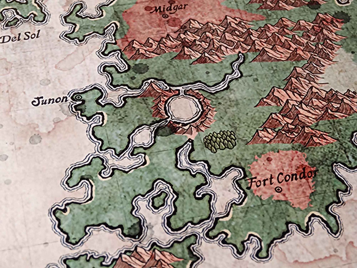 Map of Gaia From Final Fantasy VII World Map Final Fantasy - Etsy