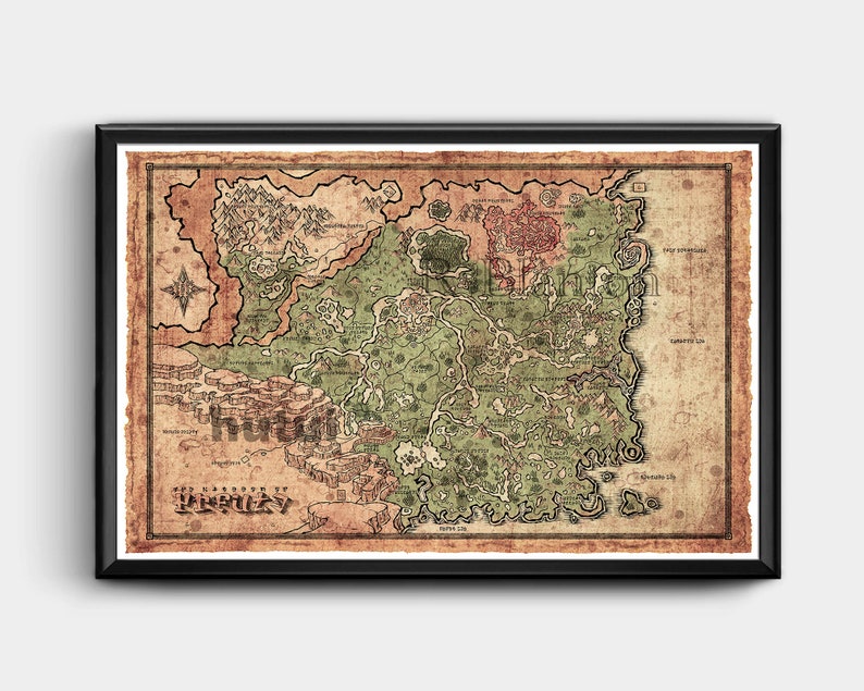 Breath of the Wild Hyrule Map Print, Legend of Zelda Canvas Art - Etsy