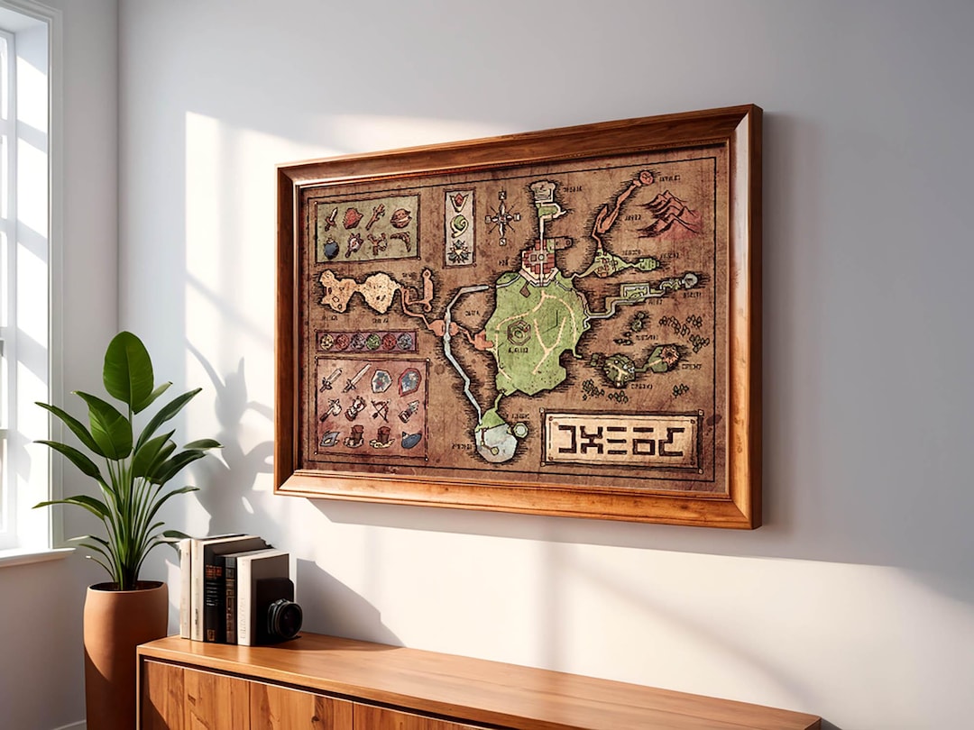 Map of Hyrule From Legend of Zelda, Ocarina of Time - Canvas Prints ...