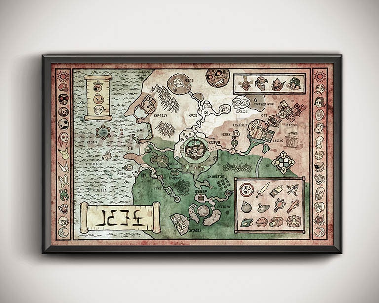 Map of Termina From Legend of Zelda Majoras Mask English or - Etsy