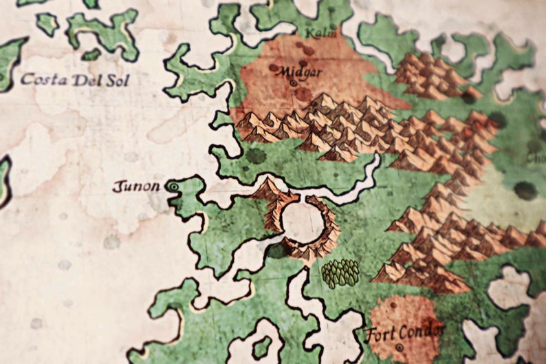 Map of Gaia From Final Fantasy VII World Map Final Fantasy - Etsy UK