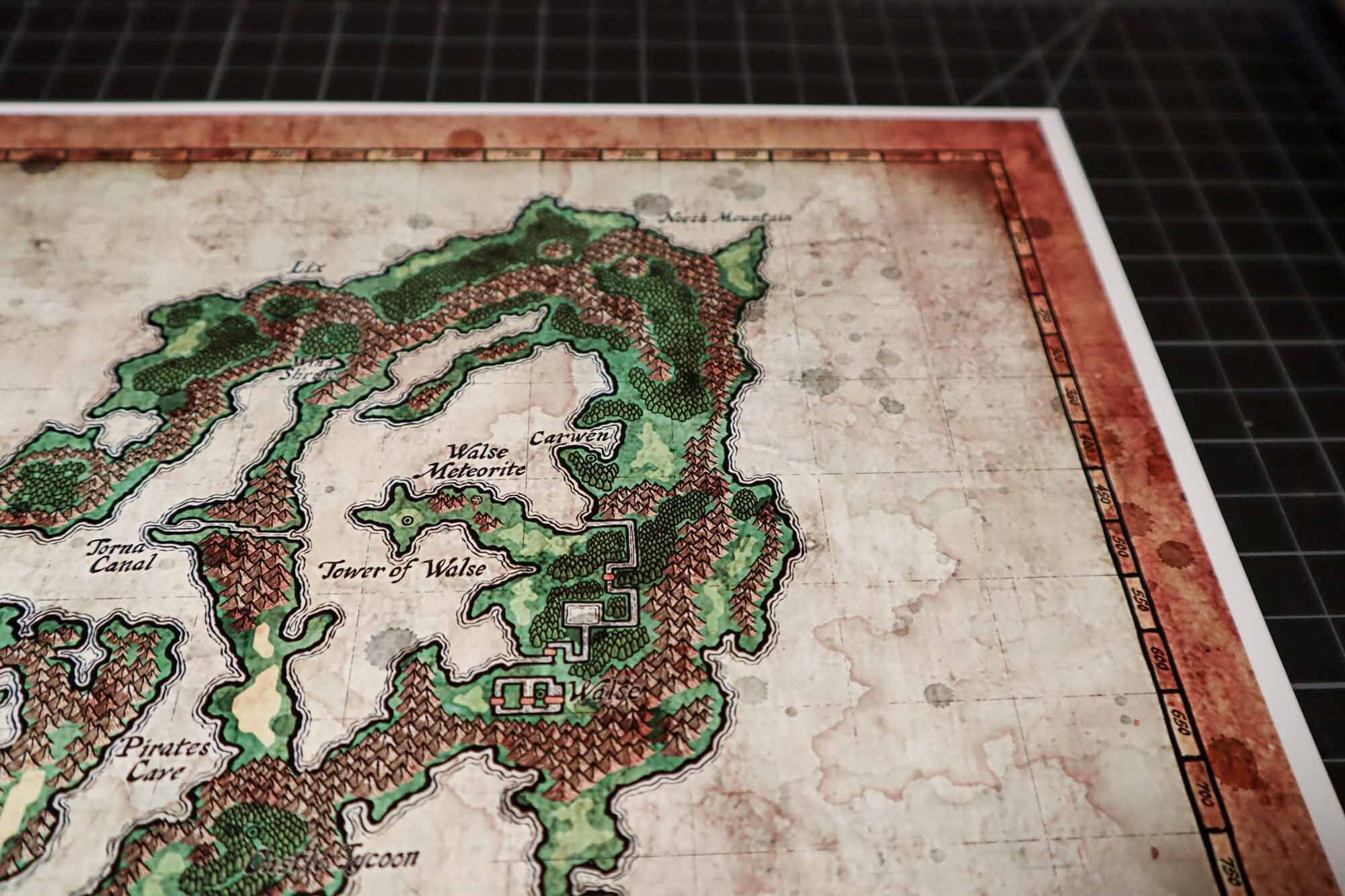 Map From Final Fantasy V - World 1 Map - Final Fantasy 5 - 11x17 or ...