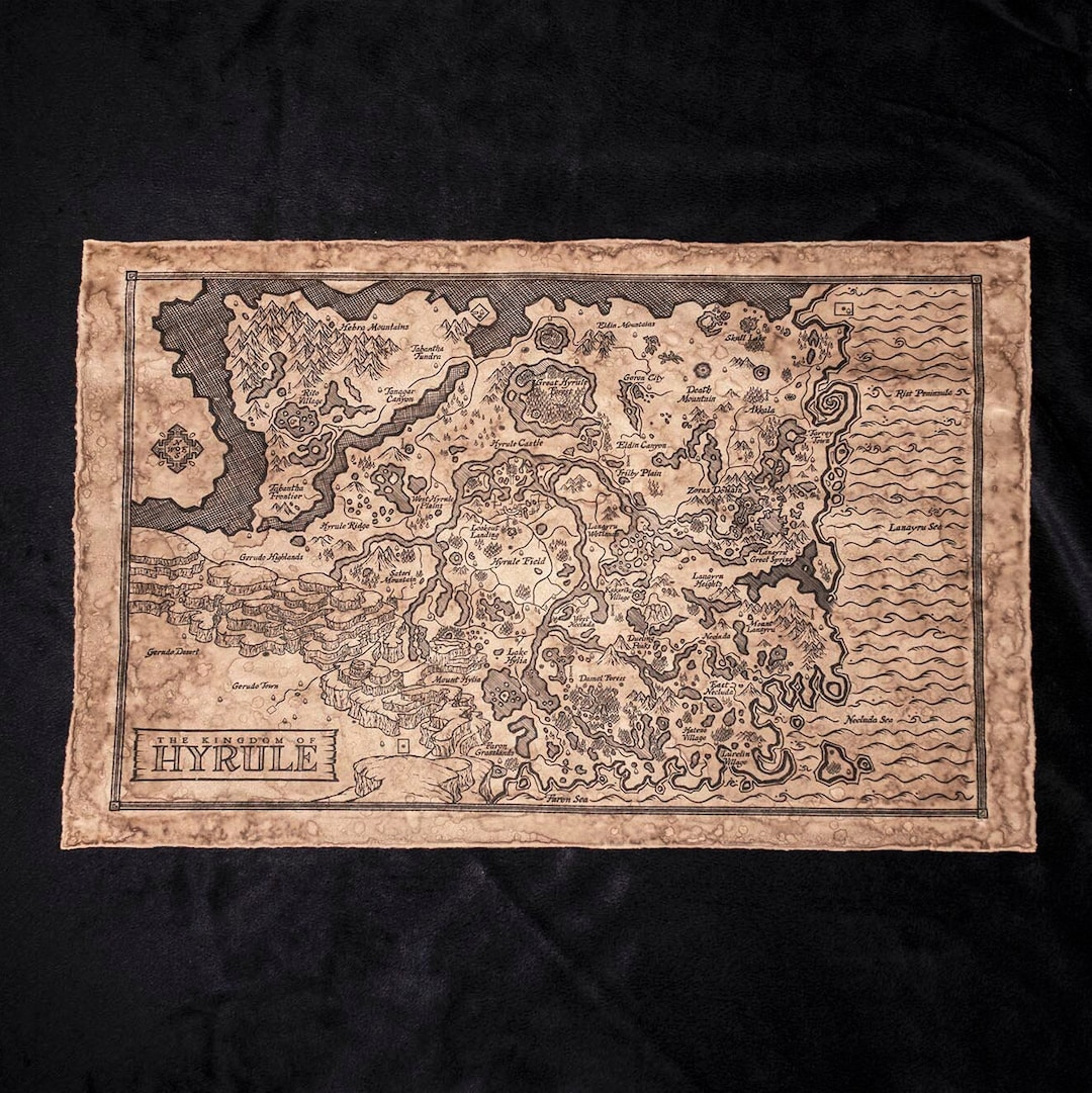 Tears of the Kingdom Map, Totk Aged Map, English or Hylian, 5 Sizes ...
