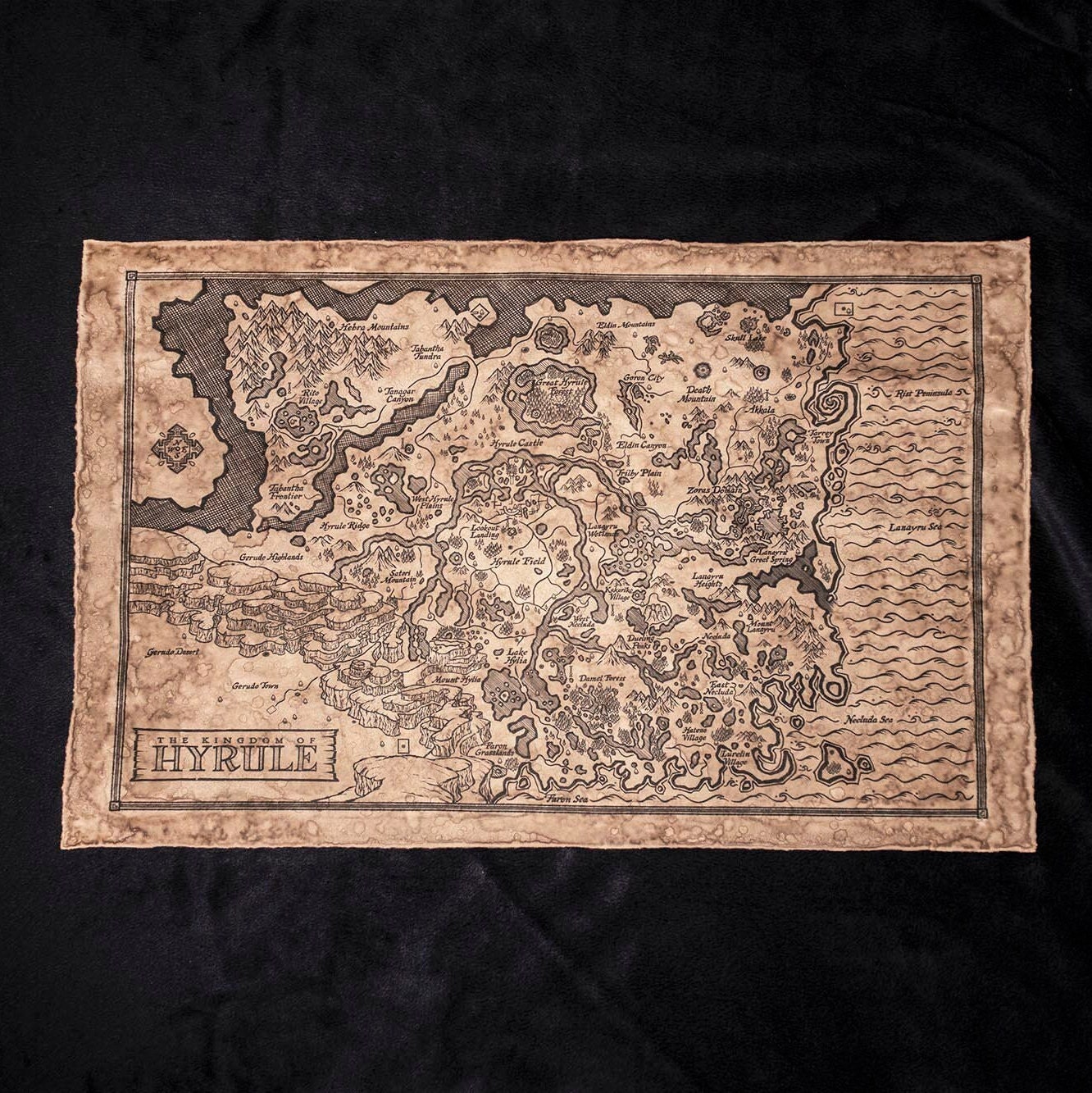 Tears of the Kingdom Map, Totk Aged Map, English or Hylian, 5 Sizes ...