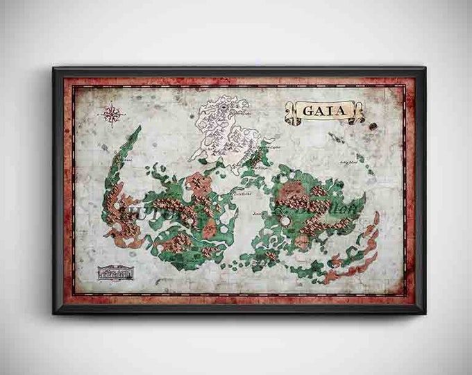 Map of Gaia From Final Fantasy VII - World Map - 11x17 or 13x19 or ...