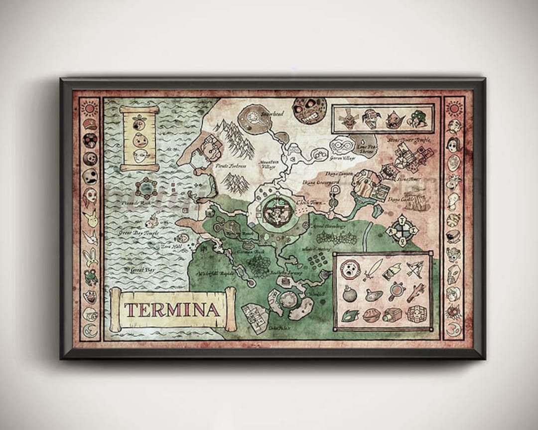 Map of Termina From Legend of Zelda, Majoras Mask - English or Hylian ...