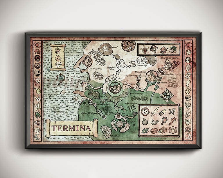 Map of Termina From Legend of Zelda Majoras Mask English or - Etsy