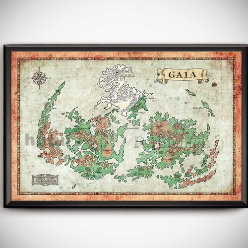Map of Gaia From Final Fantasy VII World Map Final Fantasy - Etsy