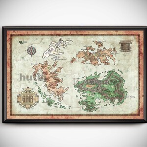 Map of Gaia From Final Fantasy IX World Map Final Fantasy | Etsy UK