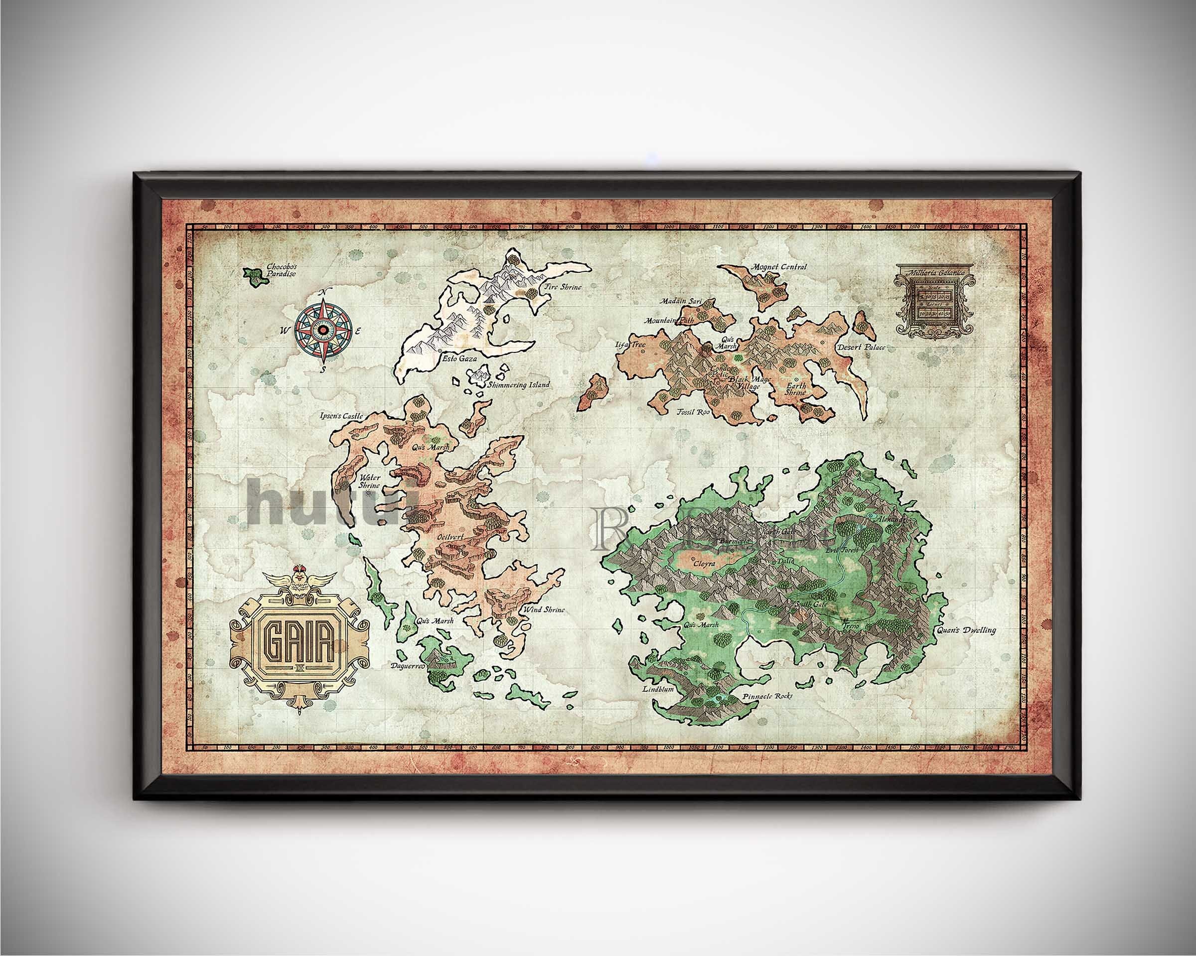 Map of Gaia From Final Fantasy IX World Map Final Fantasy | Etsy UK