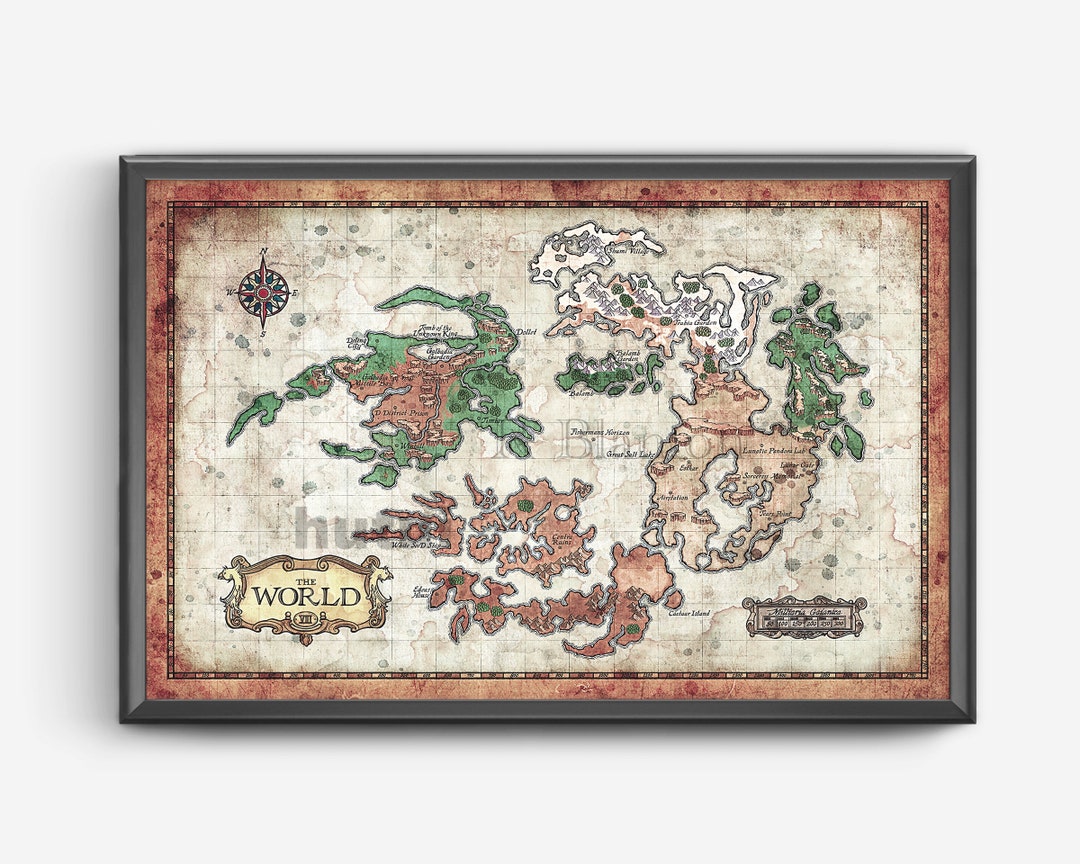 Map of the World From Final Fantasy VIII - World Map - Final Fantasy 8 ...