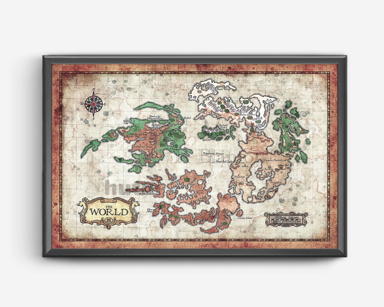 Map of the World From Final Fantasy VIII - World Map - Final Fantasy 8 ...