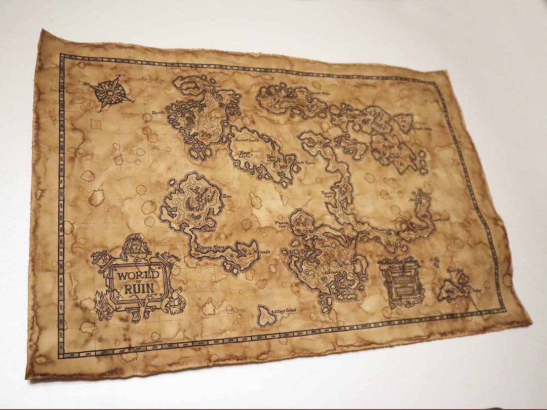 Map of the World of Ruin From Final Fantasy 6, FF6, FFVI - Large and XL ...