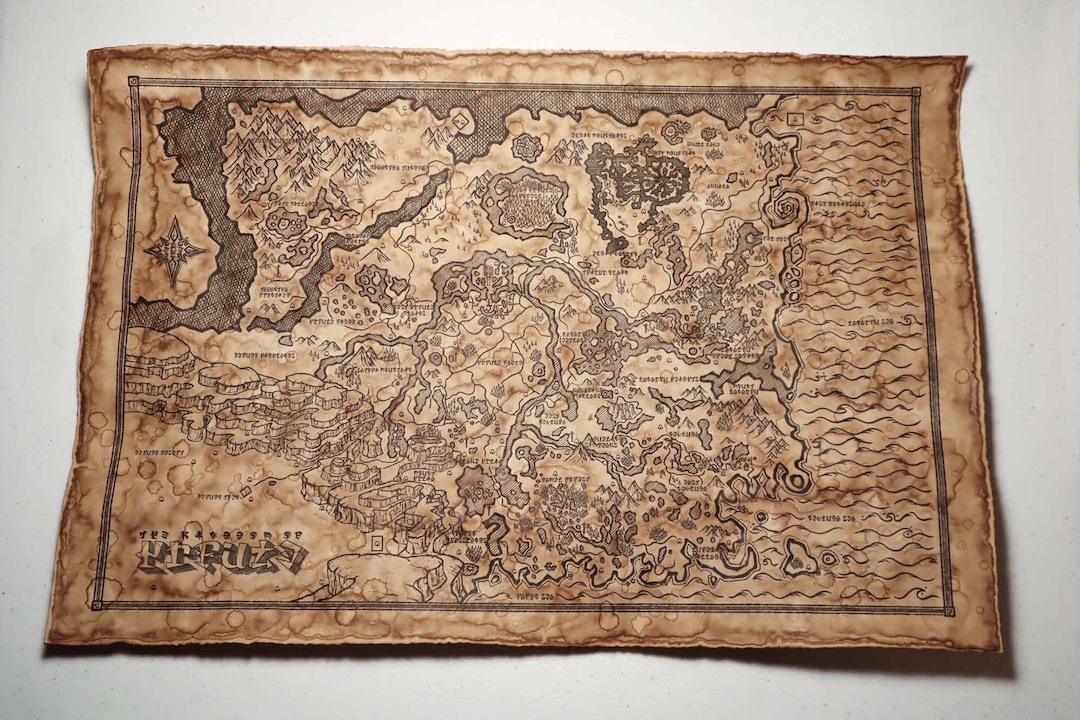 Breath of the Wild Map, BOTW Aged Map, English or Hylian, 11x17 up to ...