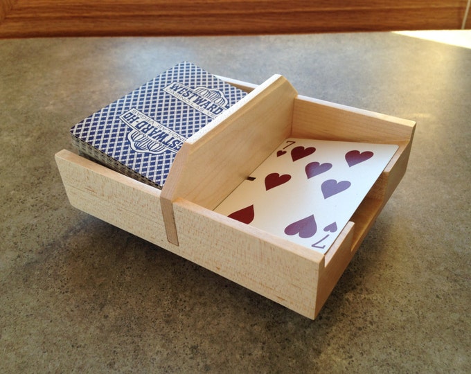 Canasta Card Tray- Wooden Playing Card Dispenser - Rotating Playing ...