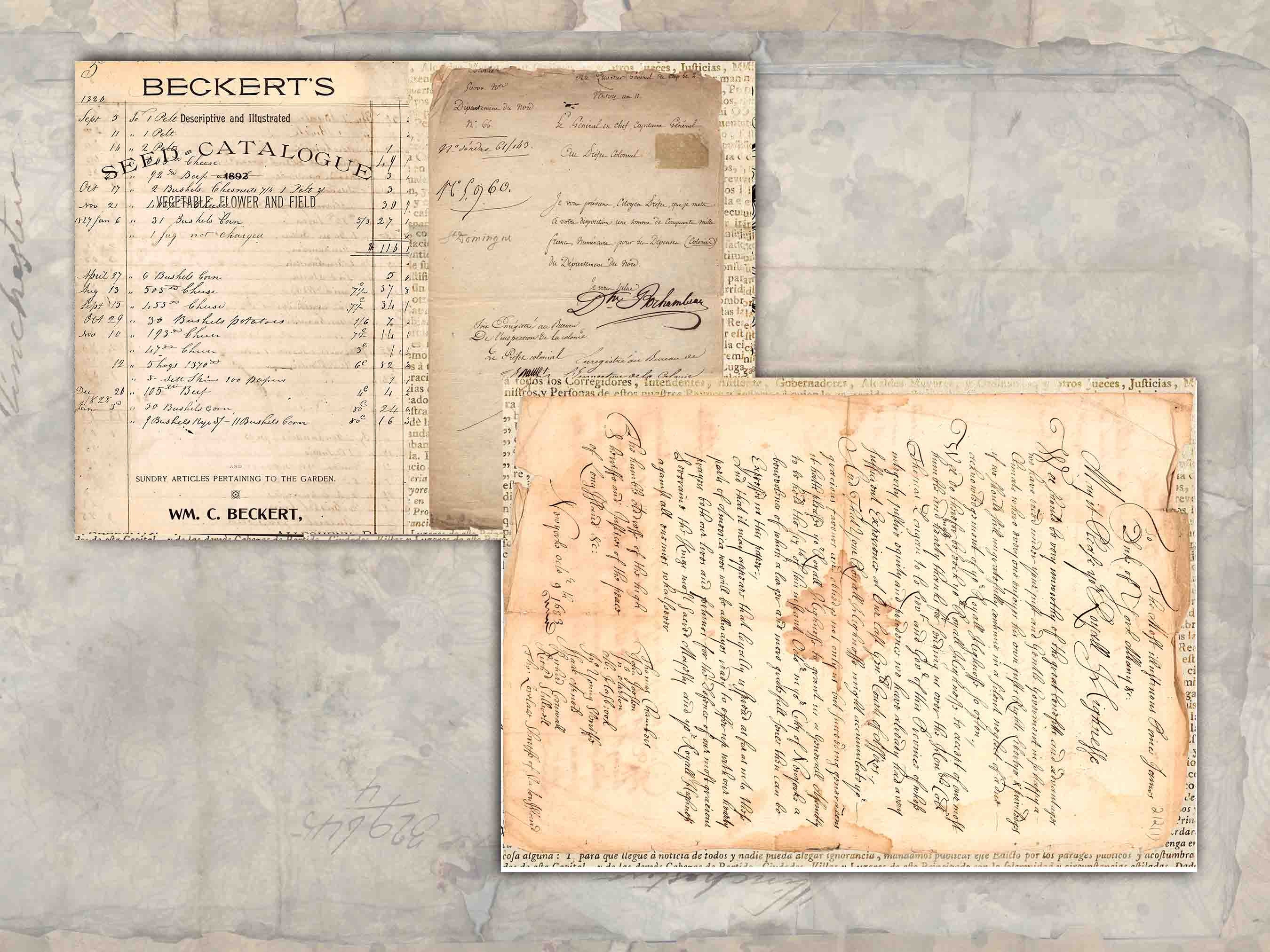 Vintage Documents Digital Paper Kit Shabby Whimsical Vintage - Etsy