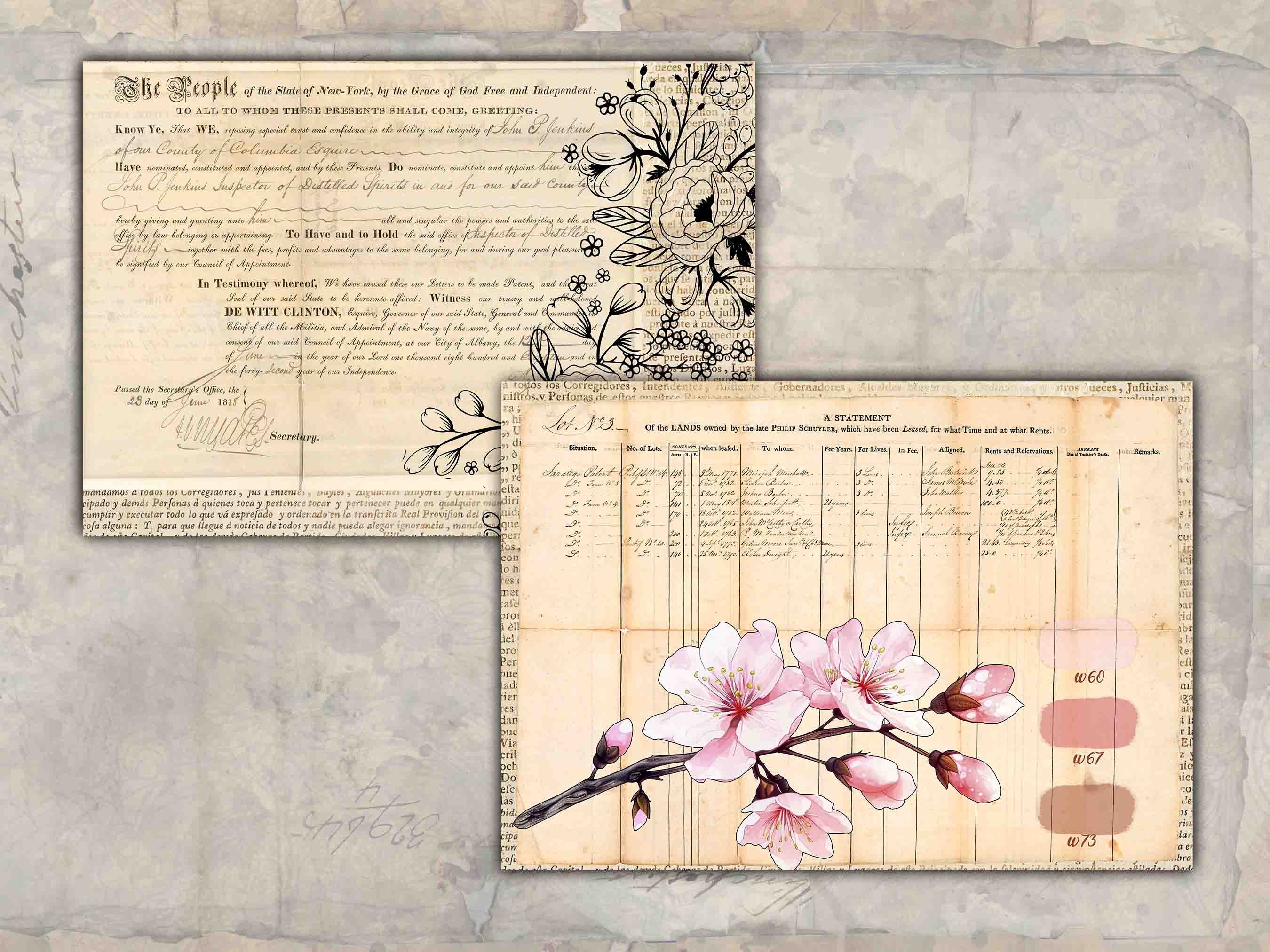 Vintage Documents Digital Paper Kit Shabby Whimsical Vintage - Etsy