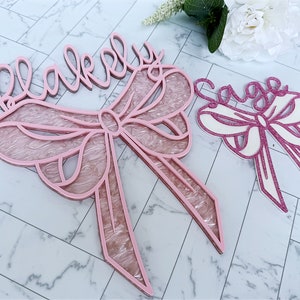 Baby Girl Bow Name Sign, Coquette Nursery Decor, Newborn Photo Prop ...
