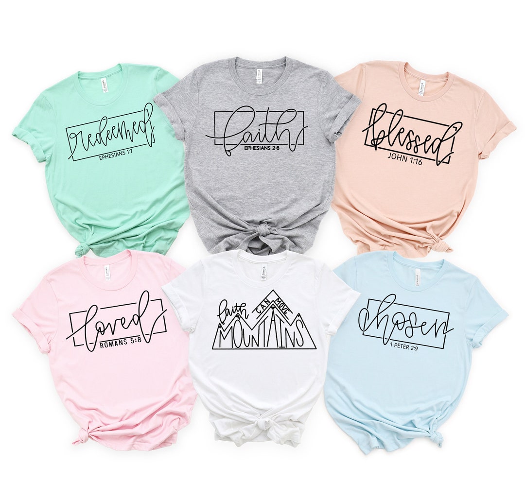 Scripture Easter Shirts Inspirational Christian Shirts Faith Blessed ...