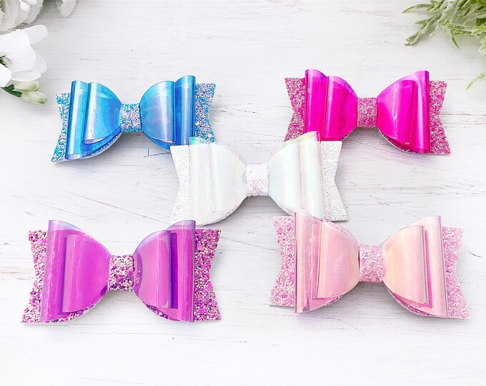Jelly Bows Glitter Hair Clip Jelly Headband Piggy Clips No Slip Clips ...
