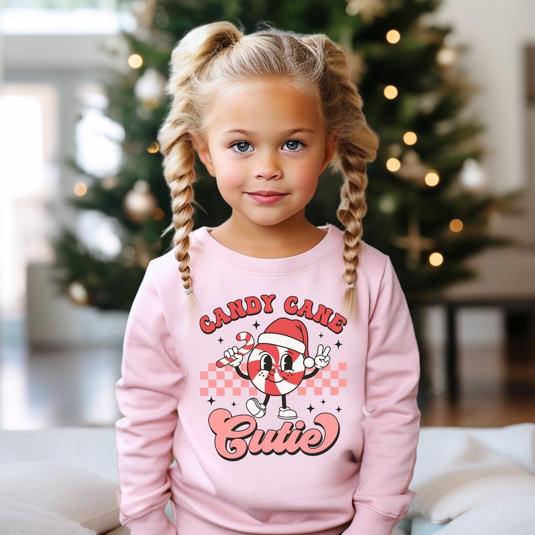Girls Candy Cane Cutie Christmas Sweatshirt - Baby Romper - Etsy