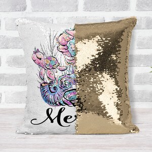 Mermaid Pillow Merlife Gold Pillow Case Girl Birthday Gift Sequin ...