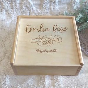 Wood Personalized Keepsake Box, Custom Newborn Baby Gift Box, Engraved ...