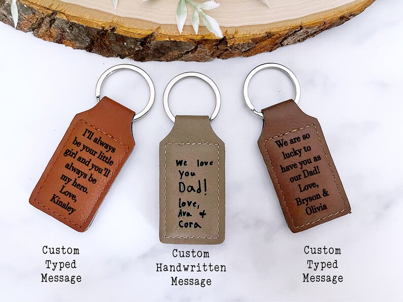 Fathers Day Gift Keychain for Dad Key Chain Gift From Kids Personalized ...