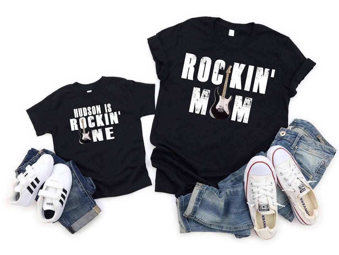 Rockin' Mom Shirt Rocking One Mom Matching Mommy and Me Rock N Roll ...