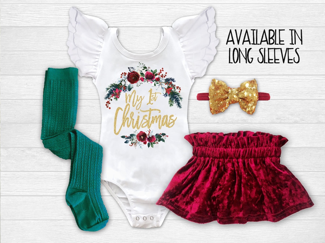Baby Girl 1st Christmas Outfit First Christmas Dress Newborn Christmas ...