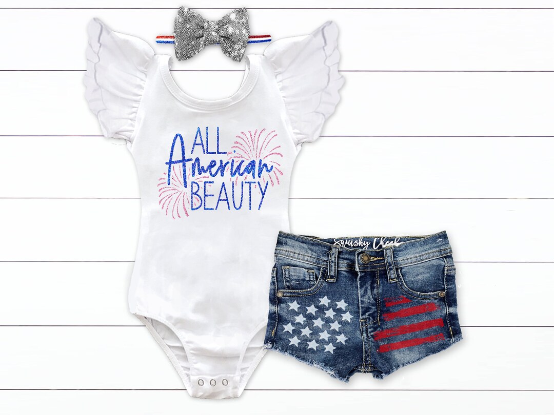 Girls 4th of July Outfit Red White Blue Leotard Patriotic Shirt Forth ...
