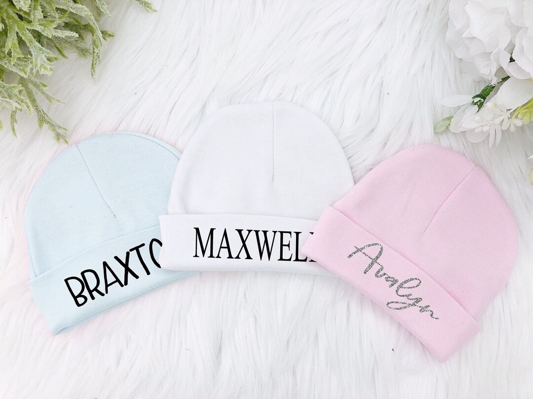 Newborn Baby Hat Personalized Baby Hat With Name Baby Shower Gift ...
