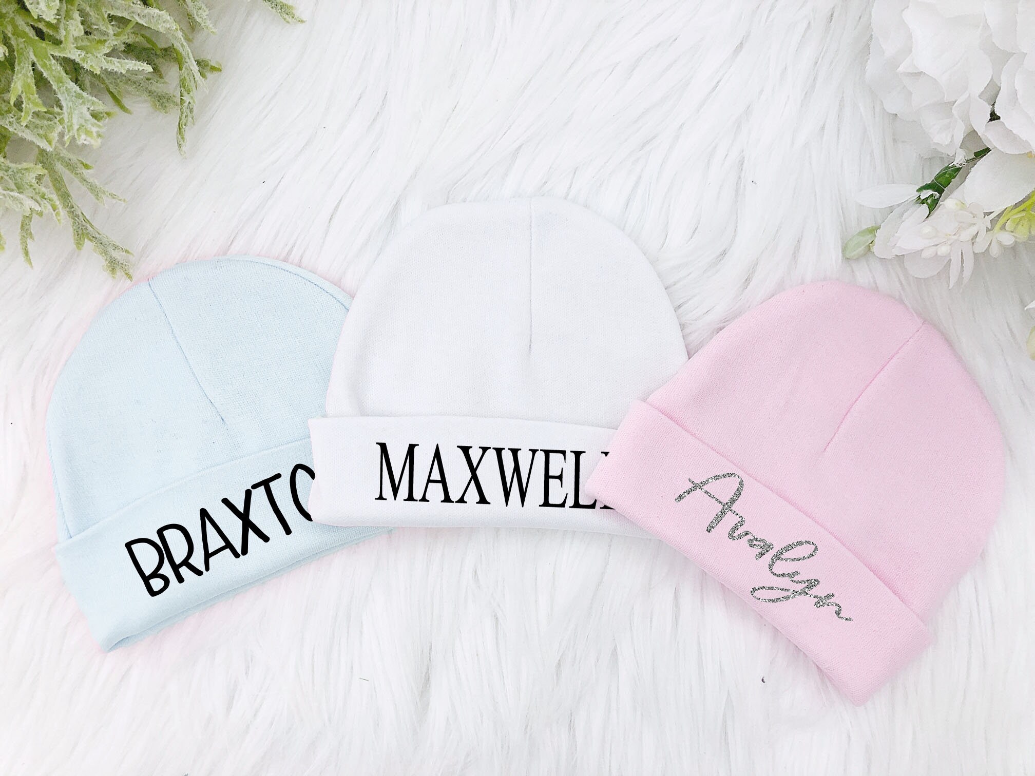 Newborn Baby Hat Personalized Baby Hat with Name Baby Shower | Etsy