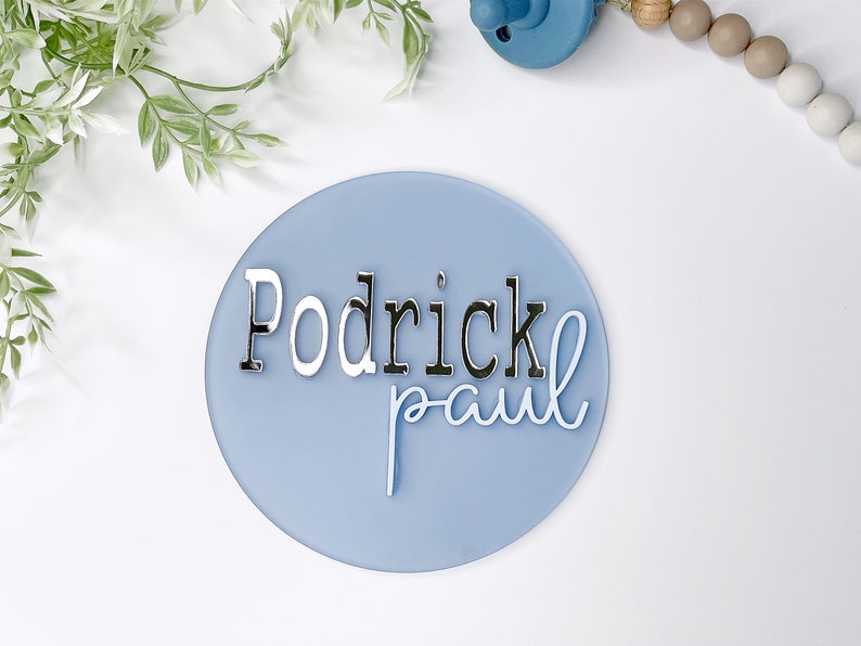 Blue Acrylic Name Sign Baby Boy 3D Name Announcement Sign New - Etsy