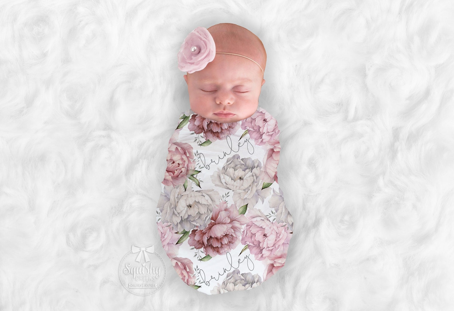 Baby Peony Blanket Pink Floral Rose Baby Girl Swaddle - Etsy