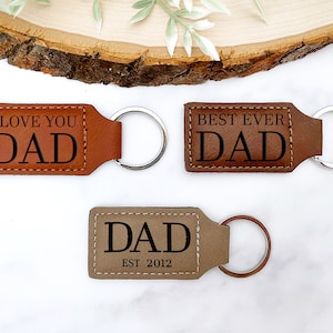 Fathers Day Gift Keychain for Dad Key Chain Gift From Kids Personalized ...