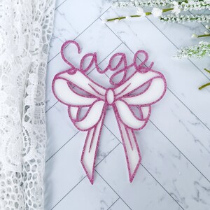 Baby Girl Bow Name Sign, Coquette Nursery Decor, Newborn Photo Prop ...