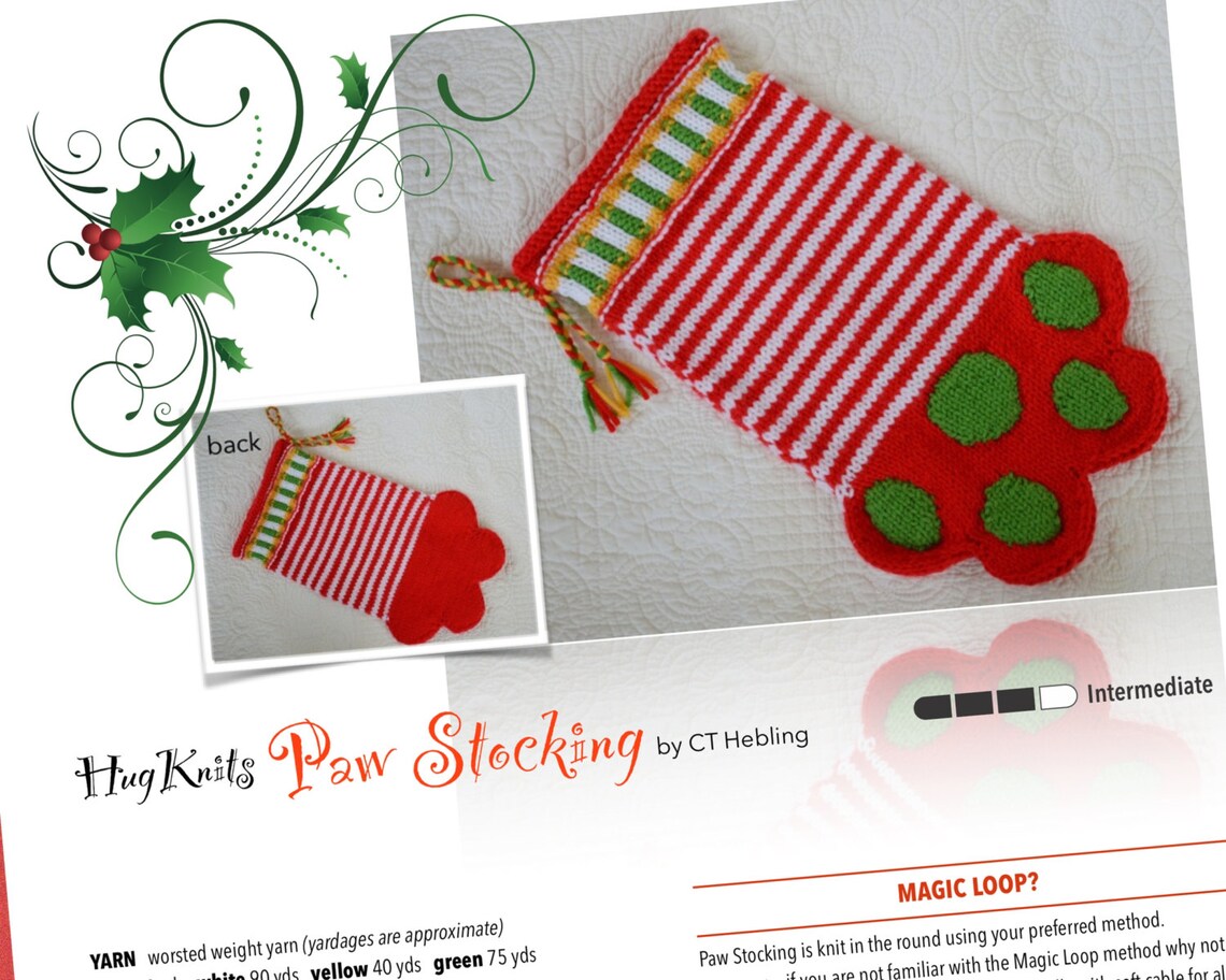 Paw Stocking PDF Knitting Pattern | Etsy