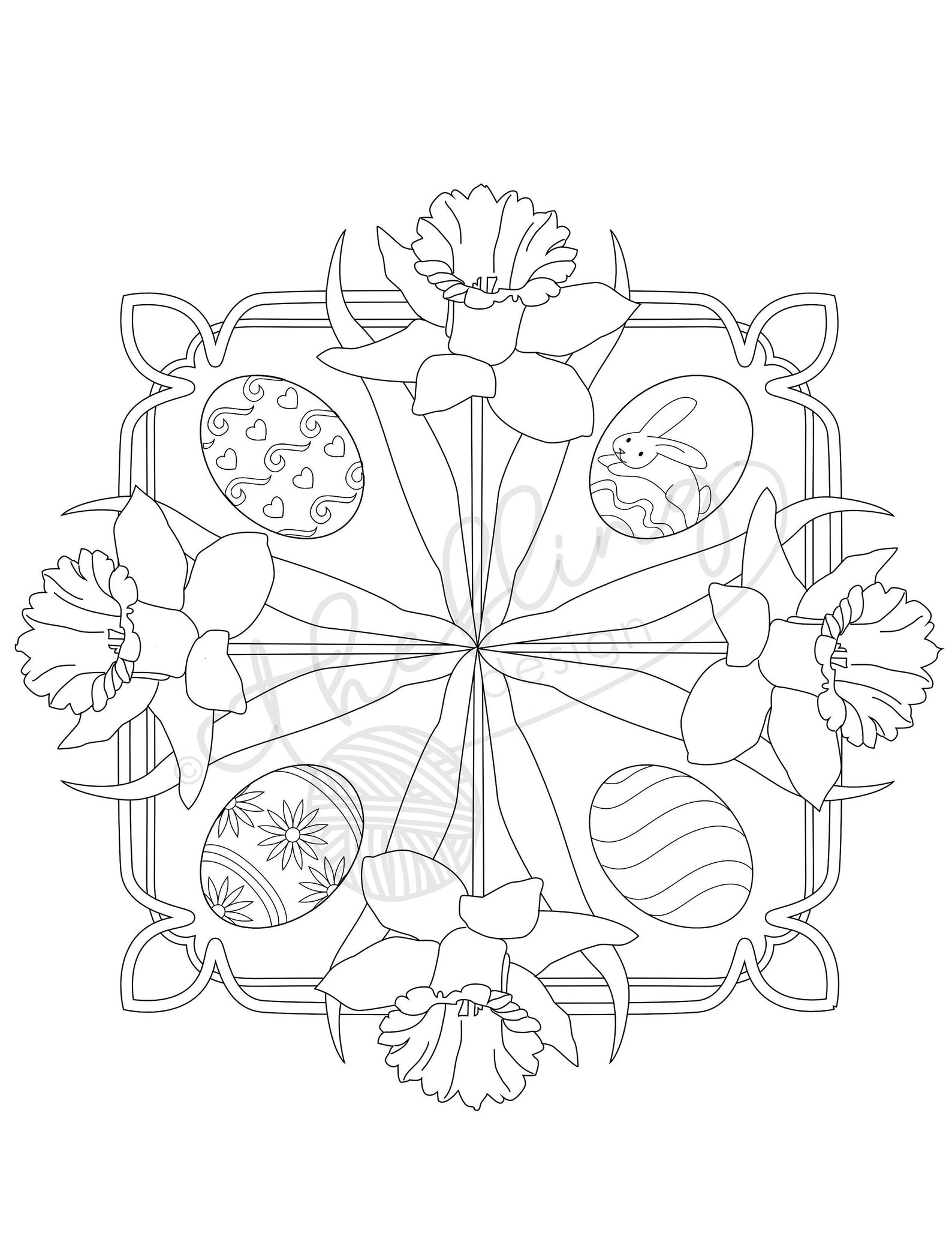 Ostara Easter Spring Coloring Page - Etsy