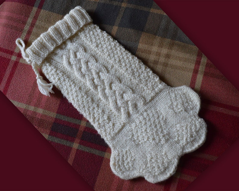 Pet Christmas Stocking Knitting Pattern: Textured Paw Design for Dogs ...