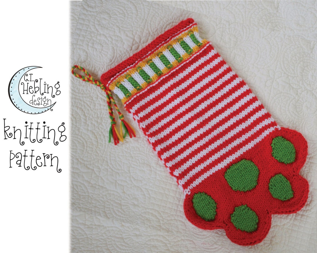 Paw Stocking PDF Knitting Pattern - Etsy