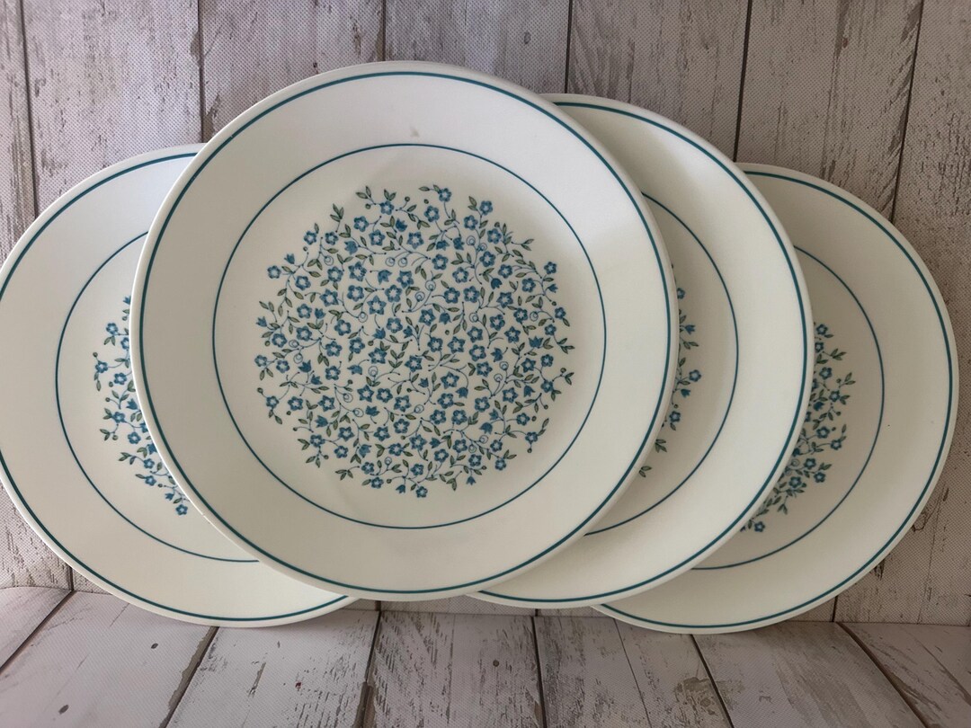 Corelle Corning Blue Heather 10.25" Dinner Plates~ Set of 4~ EUC~ FREE ...