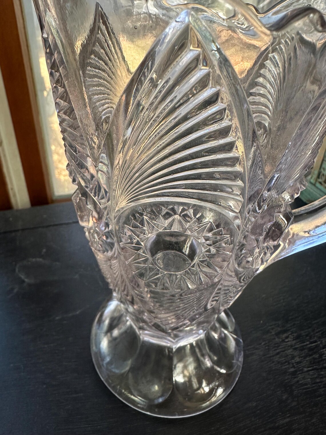 Antique EAPG Bulls Eye and Fan - Water Pitcher - US Glass Co. - Crystal ...