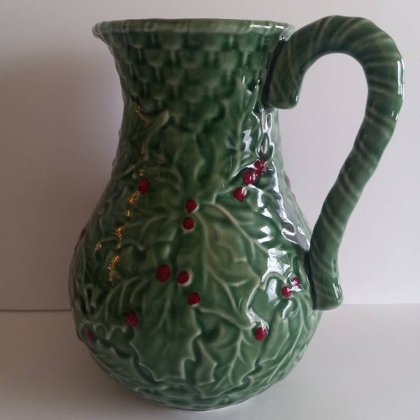 Pinheiro Majolica Pitcher - Etsy