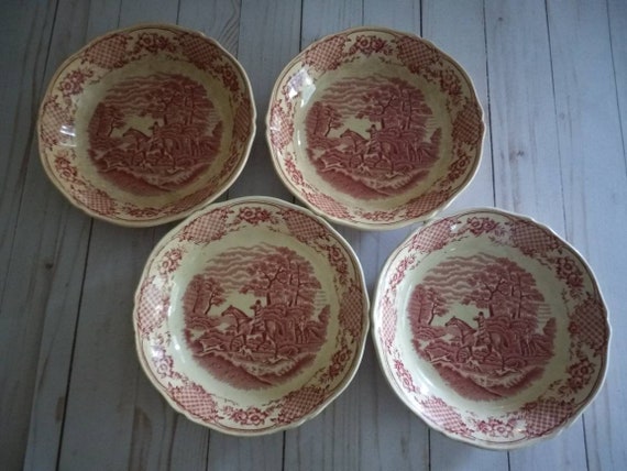 Antique Royal Venton Ware Burslem Pink/Red Transfer Ware Fox | Etsy